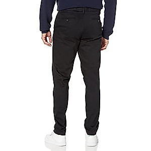 Amazon Essentials Men's Slim-Fit Wrinkle-Resistant Flat-Front Stretch Chino Pant, Black, 28W x 30L