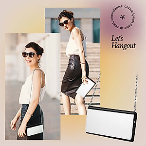 LEIFIDE Sublimation Blank Wallet for Women Heat Transfer DIY Pattern White 5 Mezzanine Purse Makeup Bag with Chain(6 Pcs)