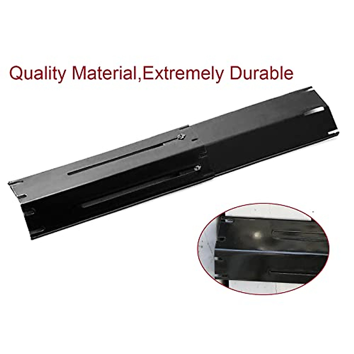 Outspark Universal Heat Plate Shield,Heat Tent,Flavorizer Bar,Burner Cover,Flame Tamer Replacement Parts for Gas Grill,Adjustable Extends from 11.75" up to 21",5 Pack,Porcelain Steel