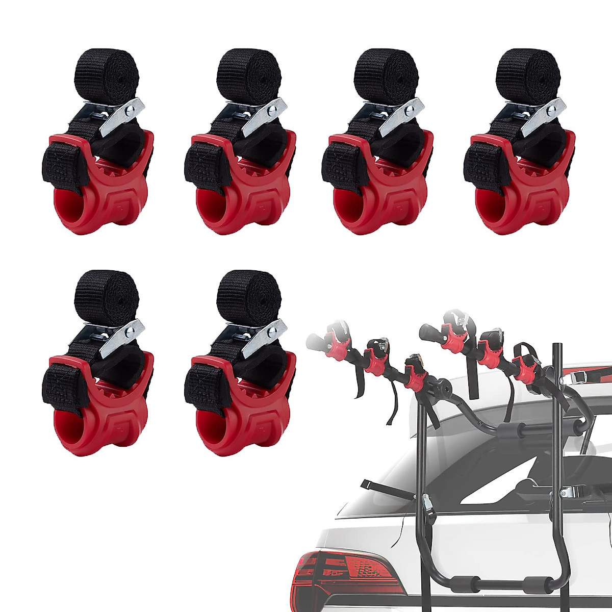 6 PCS/Set Bicycle Bike Hitch Racks 1-1/4"&2" Hitch Mount Carrier Car Racks Accessories, Adjustment Clip