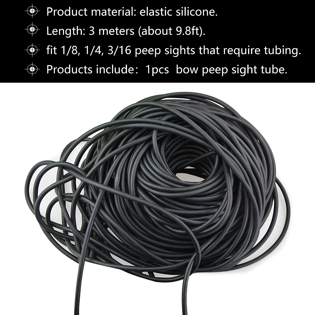 AMEYXGS 9.8ft Archery Peep Sight Tubing for Compound Bow Silicone Tube Pull Line Peep Sigh Replacement Tube Compound Bow Accessories