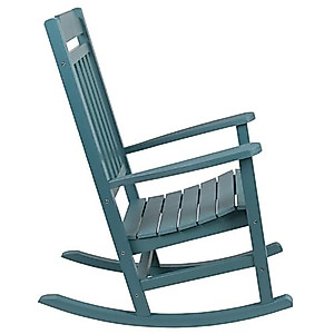 Flash Furniture Winston All-Weather Poly Resin Rocking Chair in Teal