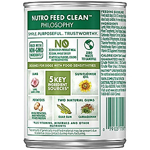NUTRO Limited Ingredient Diet Adult Canned Soft Wet Dog Food Premium Loaf Lamb & Potato Recipe, (12) 12.5 oz. Cans