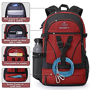 SEMSTY Hiking Backpack, 30L/40L/50L Expandable Hiking Backpack for Men and Women, Travel Camping Backpack Flight Approved