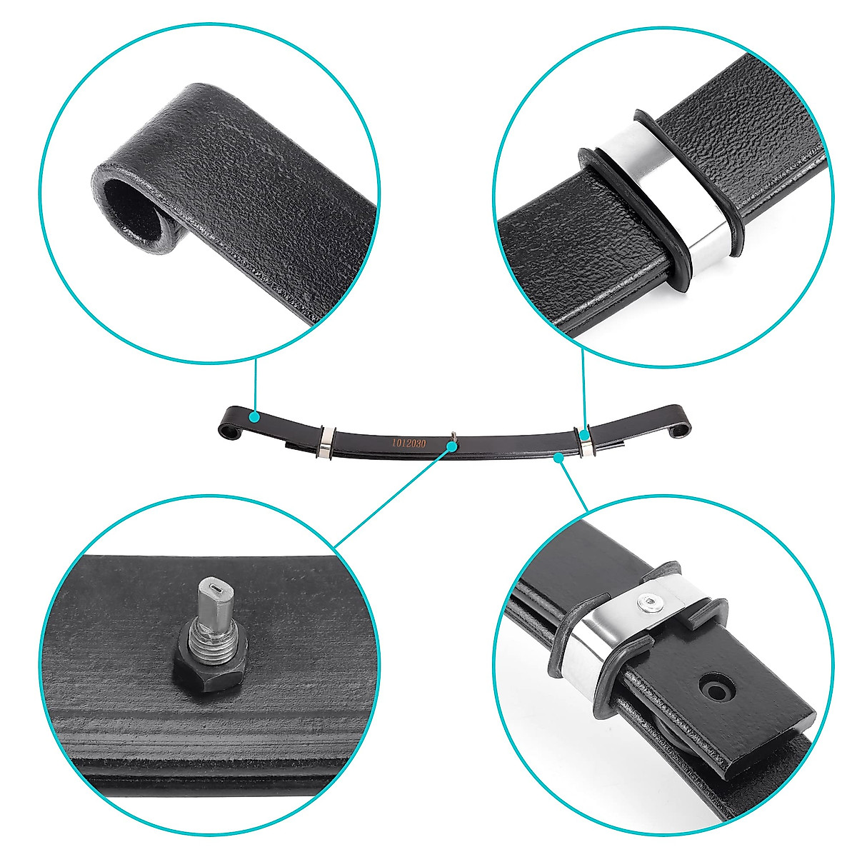 10L0L Golf Cart Heavy Duty Front 2-Leaf Spring Kit with Bushings & Sleeves for Club Car DS & Precedent 1981-Up, OEM 103628801