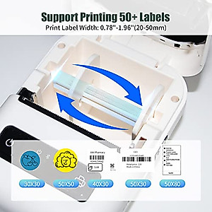 MORTENTR Label Makers, Portable Bluetooth Thermal Label Printer for Barcode Name Address Clothing Jewelry Retail Small Business Home Office, Compatible with Android & iOS, with 1.96x1.18 inch Label