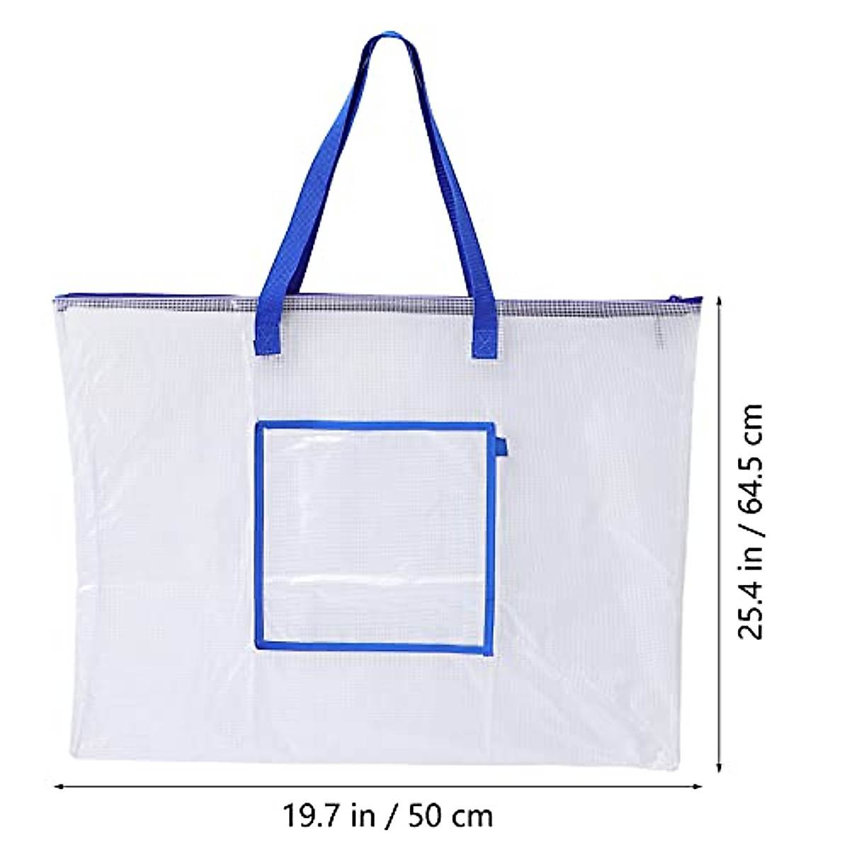 Healifty Art Portfolio Tote Bag PVC Waterproof Painting Board Storage Bag Drawing Tools Carry Bag for Bulletin Boards Artwork Charts and Teaching Material Blue