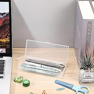 Hipiwe Clear Storage Box With Lid Daily Contact Lens Organizer Plastic Flat Storage Containers for Pens Makeup Hobby Art Craft Organizer Portable Storage Case for Travel,2 Packs