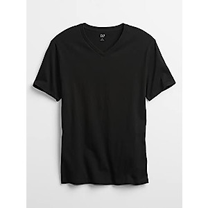 GAP Mens Everyday Short Sleeve V-Neck T-Shirt T Shirt, True Black V2, XX-Large US