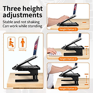 OImaster Laptop Stand Phone Stand Extended Laptops Riser Elevator 3 Height Adjustable Up to 10 Inches Rotatable Base for Desk Suit for Laptop Tablet 10 to 17 Inches