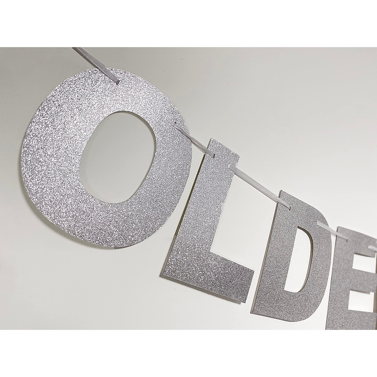 Older Wiser Hotter Glitter Banner Birthday Decorations for Women Men 30th 40th 50th 60th 70th 80th Happy Birthday Banner Disco Birthday Party Supplies