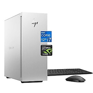 HP 2023 Envy Gaming Tower Desktop PC Computer, 12th Gen Intel 12cores i7-12700 Up to 4.9GHz, GeForce RTX 3060 Ti, 64GB RAM, 2TB SSD +2TB HDD, Wireless Keyboard & Mouse Combo, Win11 +CUE Accessories
