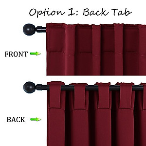 NICETOWN Christmas Burgundy Curtains Blackout Draperies Panels, Thermal Insulated Blackout Drapes for Sliding Door, Burgundy Red Color, 52" x 95", 2 Panels
