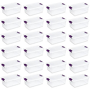 Sterilite 15 Quart Clear Plastic Stackable Storage Container Tote with Latching Lid (24 Pack)