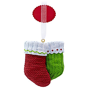 Hallmark Keepsake 2019 Year Dated Baby Makes Three First Christmas Stocking Ornament,