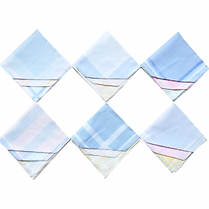 La closure Women Woven Stripe Handkerchiefs Wedding Party Cotton Hankies 12PCS