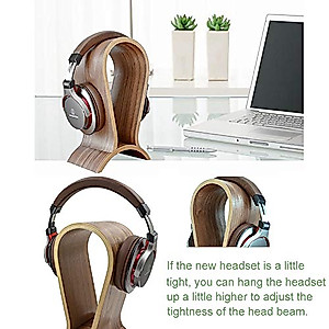 Headphone Stand Wood, Headset Stand for Desk, Walnut Gaming Headphone Holder Compatible for Sennheiser, Bose, Beats, Razer, AKG, Airpod Max, HyperX, Sony PS4 et.