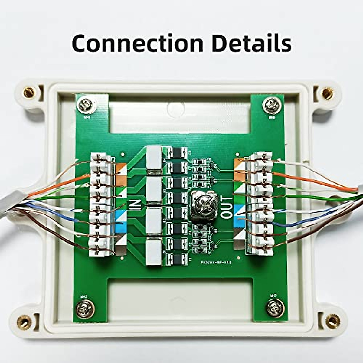 IP67 Waterproof Gigabit Ethernet Surge Protector,PoE++(75W) ,GDT and TVS Dual Protection, Poe Surge Protector, Network Lightning Arrester,Outdoor Rainproof PV201HV-WP White