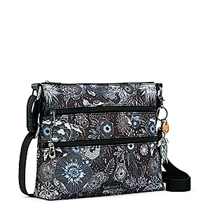 Sakroots Artist Circle Basic Crossbody in Eco Twill, Adjustable Crossbody Strap, Midnight Seascape