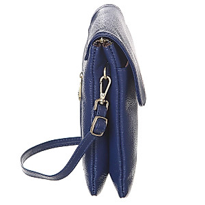 MINICAT Leather Small Crossbody Bags RFID Blocking Cell Phone Purse Wallet for Women(Blue)