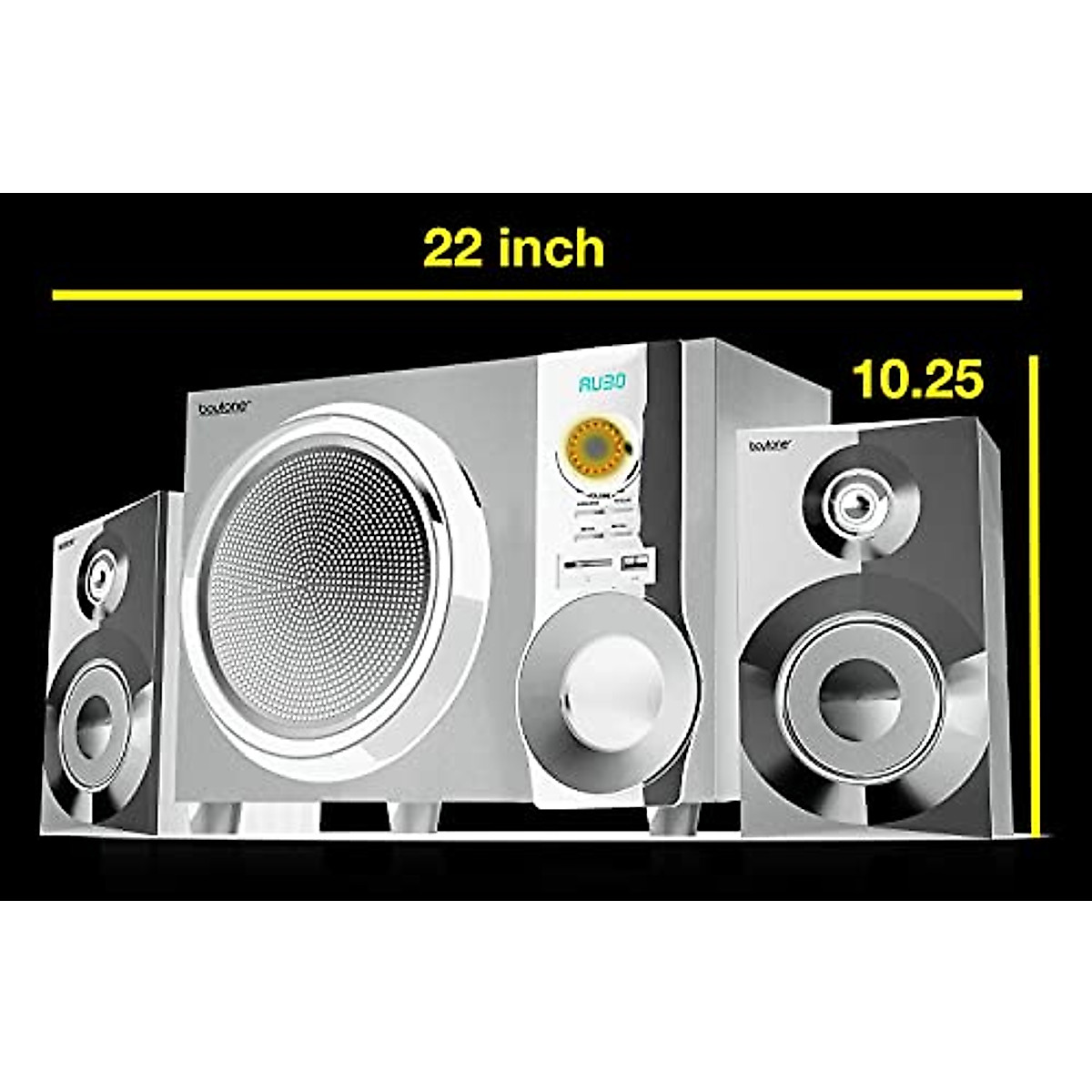 Boytone BT-225FB Wireless Bluetooth Stereo Audio Speaker with Powerful Sound, Bass System, Excellent Clear Sound & FM Radio, Remote Control, Aux-in Port, USB/SD/for Phone's, Laptops, Black, 60w