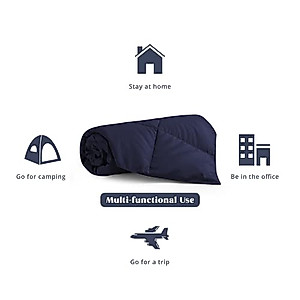 Puredown® Soft Down Throw Blanket Lightweight Packable Couch Throw for Indoor and Outdoor Use, 50"X70", Navy
