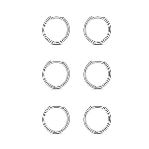 Sterling Silver Hoop Earrings- Cartilage Earring Small Hoop Earrings for Women Men,3 Pairs of Hypoallergenic 925 Sterling Silver Earrings(3 pairs 6mm）