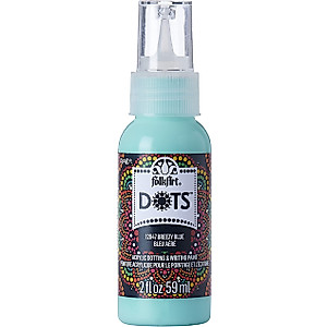 FolkArt, Breezy Blue Acrylic 2 fl oz Vibrant Multi-Surface Dot Paint Perfect for Easy to Apply DIY Arts and Crafts, 12047