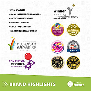 Engino Toys Creative Engineering STEAM Maker Junior 10-Model Set, Color and Number Learning, Stackable Building Blocks, Hand-Eye Coordination, Elephant, Giraffe, Spaceship, Home Learning, for Ages 4+