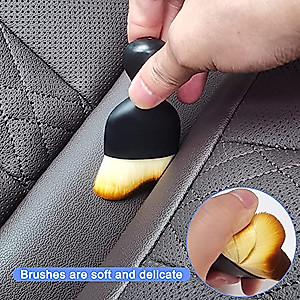 Dland 2 Pieces Car Interior Dust Brush, Car Cleaning Soft Bristle Brush Detail Brush, Used for Air Conditioning Vents, Computer, Dashboard, Car RV Interior, etc