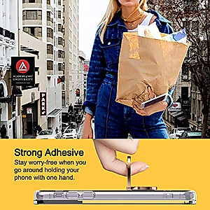 Cell Phone Ring Holder Finger Stand - MOSNOVO Black Purple Flower Garden Kickstand for Girls Women, 360° Rotation Metal Ring Grip for Magnetic Car Mount, Compatible with All Smartphone - Rose Gold