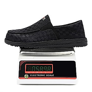 LARNMERN Slip On Steel Toe Shoes Loafers Men Lightweight Walking Sneakers Steel Toe Loafers(7.5 Men, Black)