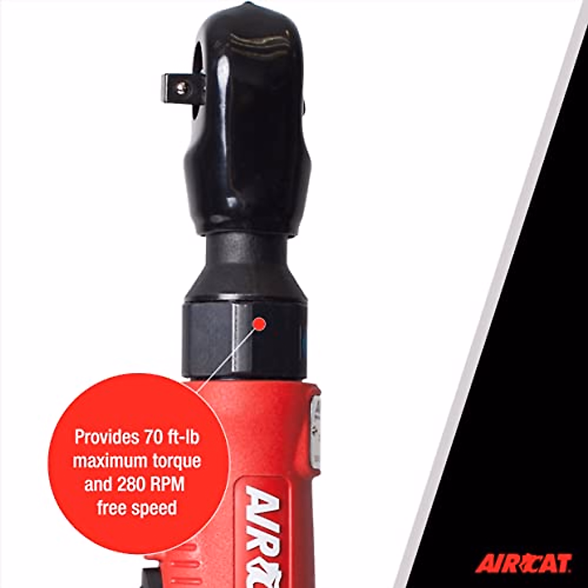 AIRCAT Pneumatic Tools 802: Composite Twin Pawl Ratchet Wrench 70 ft-lbs - 3/8-Inch
