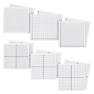 10 Pack Mini Graph Paper Sticky Notes in 6 Designs, 25 Sheets per Pad (3x3 in)