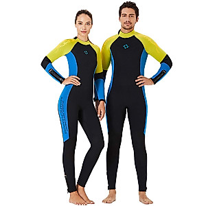 Women One Piece Fullbody 5mm Neoprene Back Zip UV Protection Diving Suit Wetsuit for Women-Snorkeling, Scuba Diving Swimming, Surfing Cold Water XL