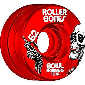 Rollerbones Bowl Bombers 62mm 101A Red Quad Wheels 8 Pk