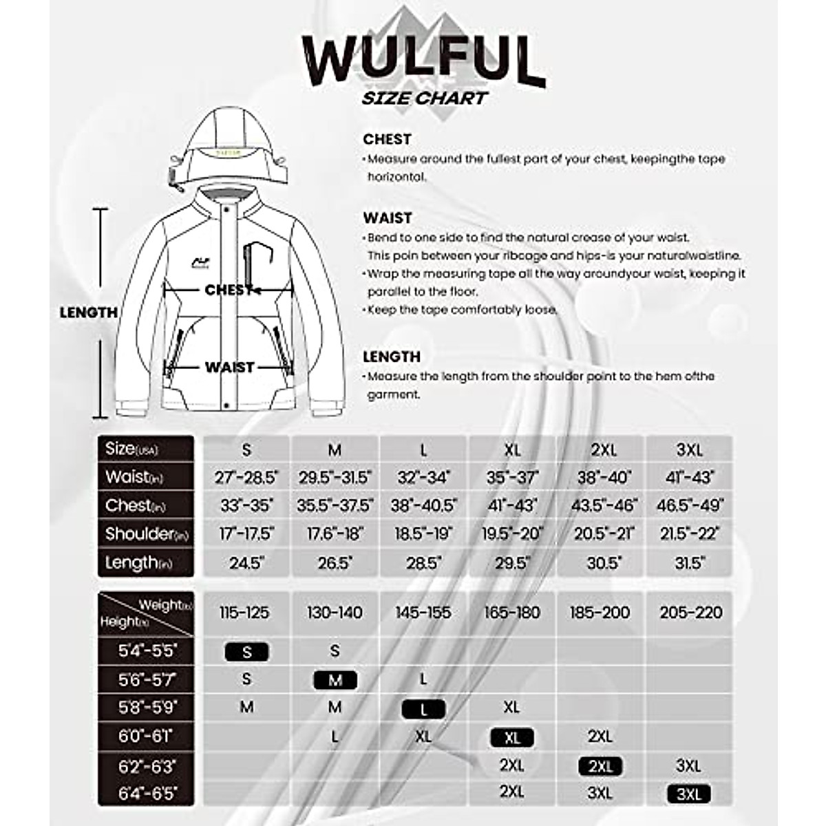 WULFUL Women’s Waterproof Snow Ski Jacket Mountain Windproof Winter Coat with Detachable Hood