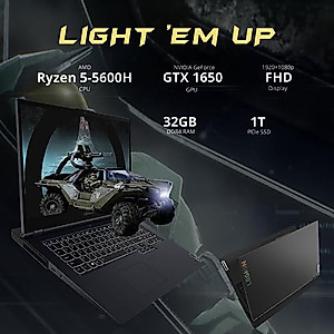 Lenovo 2021 Legion 5 17.3" FHD Gaming Laptop, AMD Ryzen 5-5600H(Beats Intel i7-9750H), 32GB RAM, 1TB PCIe SSD, NVIDIA GeForce GTX 1650, Nahimic 3D Audio, Win 11, Black, 32GB Snowbell USB Card