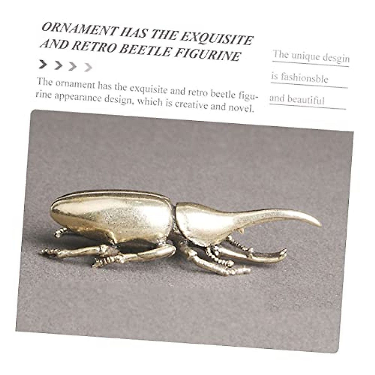 VOSAREA 2pcs Brass Ornament Beetle Model Garden Art Copper Figurines Brass Decor Brass Animal Ornament Coraline Decor feng Shui Statue Brass Statue Statues Table Decoration Delicate