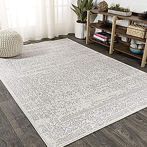 JONATHAN Y BMF108D-5 Bohemian Filigree Modern Indoor Area-Rug Floral Vintage Casual Easy-Cleaning High Traffic Bedroom Kitchen Living Room Non Shedding, 5 X 8, Grey