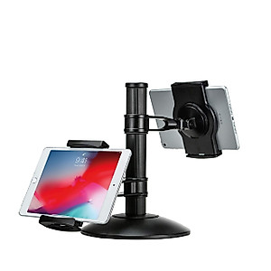 Dual Tablet Mount - CTA Quick-Connect Dual Tablet Mount with Height-Adjustable Arms for iPad Air 1-4, and Tablets up to 10” in Length (PAD-QC2M)