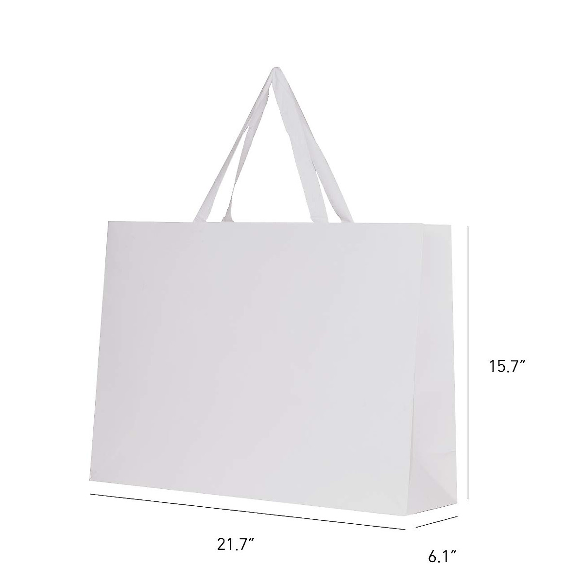 PAPERIST 6pcs 21.7x6.1x15.7" (4) Extra Large Size, White Paper Bags, Giant Jumbo Huge XL Thick Sturdy Durable Gift bags