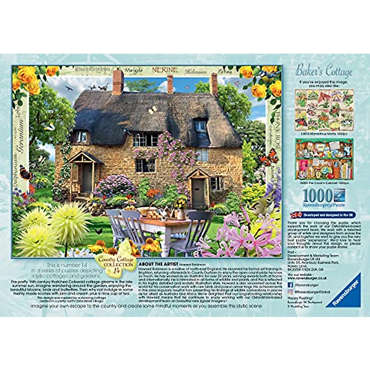 Ravensburger Country Cottage No.14 - Baker's Cottage 1000 Piece Jigsaw Puzzles for Adults & Kids Age 12 Years Up