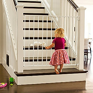 Munchkin® Extending XL™ Tall and Wide Baby Gate,  Hardware Mounted Safety Gate for Stairs, Hallways and Doors, Extends 33" - 56" Wide, Metal, White