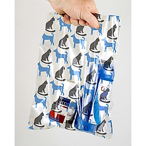 Pet Themed Clear Scatter Print Bags 9" x 12" Paw Prints & Hearts - Black & Red (MSP1008) 100ct bags per box