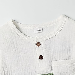 ODIMAME 2T Boy Clothes Toddler Boy Shorts Summer Outfits Patchwork T-Shirt Pocket Short Pants Set Light Green 2-3 Years