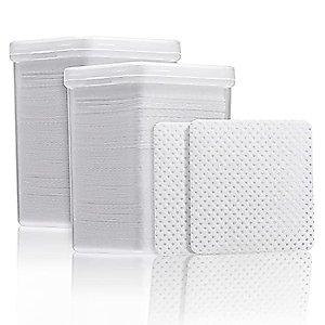 TEOYALL 400 PCS Lash Extension Glue Wipes, Lint Free Glue Cleaning Pads Non-Woven Fabric Nail Polish Remover Wipes Beauty Salon Supplies (White)