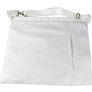 master mason white embroidered apron white ribbon