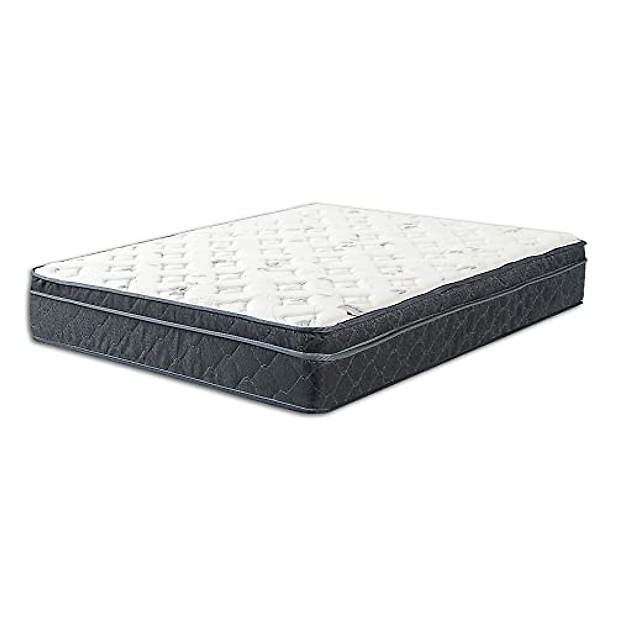 Mayton Queen Zero Pressure Quilted EuroTop 12" Hybrid Mattress with Pocket Spring for Medium Firm Comfort and Strong Edge Support, Black