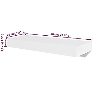 vidaXL 2X Storage Cube Floating Shelves Matte White Hanging Wall Mount Display